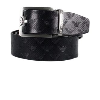 Emporio Armani Eagle Gepr&auml;gter Lederg&uuml;rtel - - Accessories - Herren - Schwarzk - ONE SIZE