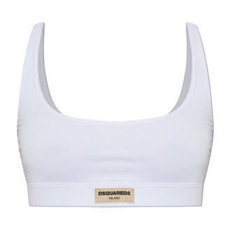 Dsquared2 Femme, Sous-v&ecirc;tements, Blanc, Taille: 40 FR Logo Bra