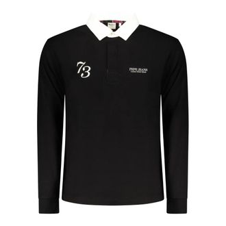 Pepe Jeans London Rugby-Polo mit aufgedrucktem Logo - - Tops - Herren - Schwarzk - XL