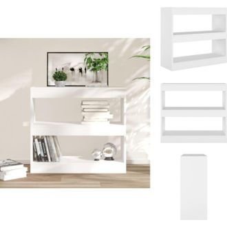 vidaXL B&uuml;cherregal/Raumteiler Wei&szlig; 80x30x72 cm - Buche Regal - Holzregal - Raumteiler - Wohnzimmerdeko - Aufbewahrungshelfe