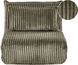 Beliani 1-Sitzer Schlafsofa LYSEKIL Cord Gr&uuml;n