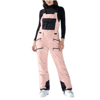 Generic Pantalon de ski pour femme - Imperm&eacute;able - Chaud - Coupe-vent - Bretelles r&eacute;glables, rose, XXL