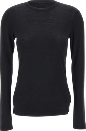 Sun 68 Langarmshirt mit rundem Ausschnitt - Schwarz