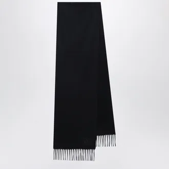 Max Mara Kaschmirstola mit Monogramm-Stickerei in Schwarz