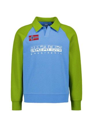 Napapijri Herren Pullover blau Baumwolle unifarben