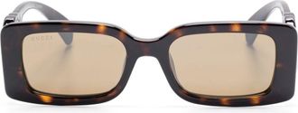 Gucci Sonnenbrille mit GG-B&uuml;gel - Braun