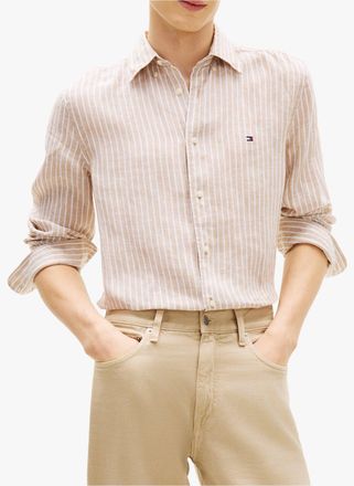 Tommy Hilfiger Chemise droite ray&eacute;e &agrave; logo en lin