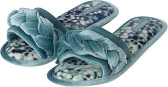 Women'secret Damen Zapatillas Abiertas Colección Forest Zubehör, Standard, Grün, Medium