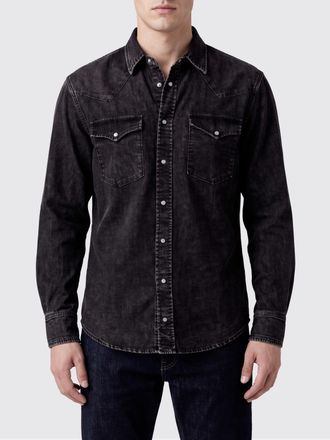 Dondup Chemise en denim de coton avec poches plaqu&eacute;es et col fran&ccedil;ais