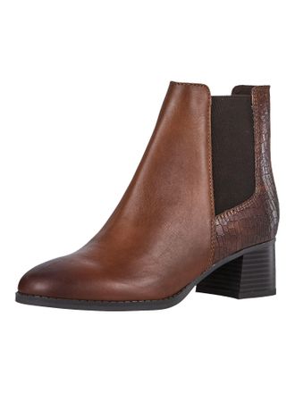 Marco Tozzi Damen Chelsea Boots mit Lederanteil mit Absatz, Braun (Cognac Comb), 41 EU