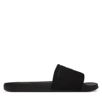 Calvin Klein Pantoletten Calvin Klein Nemo - Canvas Signature Logo Sliders HW0HW02960 Schwarz