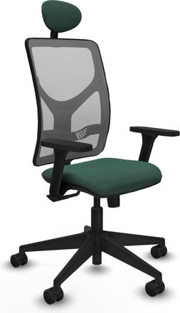 Piqueras y Crespo Stuhl f&uuml;r Call Center mit 3D-Armlehnen, h&ouml;henverstellbarer Lendenwirbelst&uuml;tze und festem Kopfteil, ausgestattet mit 3 Positionen und Schneidschaum, Gr