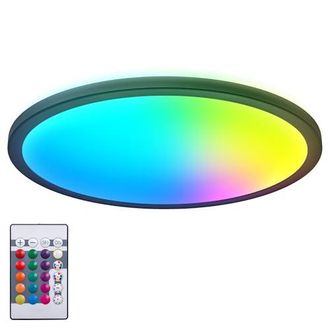 B.K.Licht LED Deckenlampe mit indirektem Licht, Fernbedienung, buntes RGB+W Licht, LED Panel, Deckenleuchte, Lampe, Wohnzimmerlampe, Schlafzimmerlampe, Küchenla