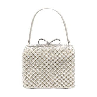 Self Portrait Femme, Sacs, Blanc, Taille: ONE Size Sac Micro Ornée de Perles - Crème