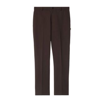 Burberry Braune Karo Knopfleiste Hose - - Trousers - Herren - Braun - L
