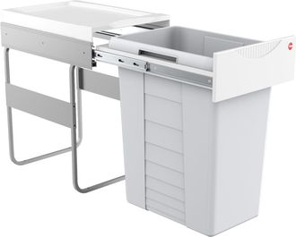 Hailo Abfallsammler 3668401 | Easy-Cargo Solo Einbau-Müllbehälter | großer 40L Abfalleimer für Küche | für 40 cm Unterschrank | Müllsystem mit Handauszug un