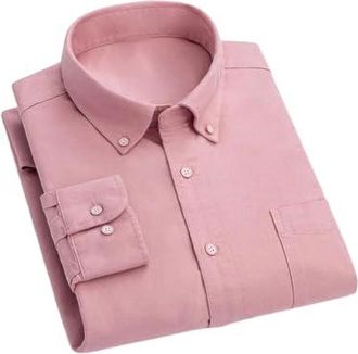 Generic Chemise d&eacute;contract&eacute;e &agrave; manches longues pour homme Oxford ray&eacute; &agrave; carreaux coupe ajust&eacute;e chemise formelle bureau, 807, XXL
