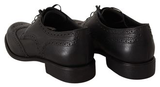 Dolce & Gabbana Mens Black Leather Oxford Wingtip Formal Dress Shoes