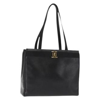 Ferragamo Pre-owned Leder-Schultertasche - - Pre-owned - Damen - Schwarzk - ONE SIZE