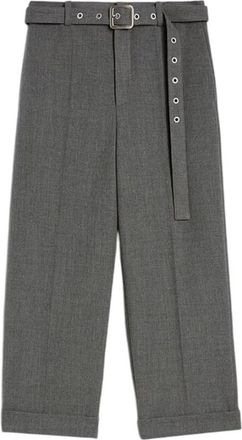 Jil Sander Homme, Pantalons, Gris, Taille: L Wool Canvas Belted Pantalons