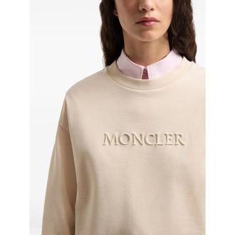 Moncler Embroidered Logo Sweatshirt - Beige