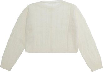 Nan&aacute;n Girls Cardigan With Collar White Viscose Tops Top