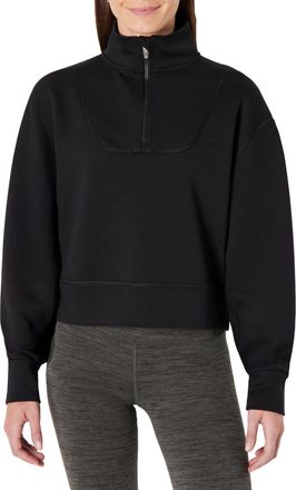 Amazon Essentials Active Damen Damen Active Sweat Half Zip Pullover Sweatshirt, Schwarz, XS