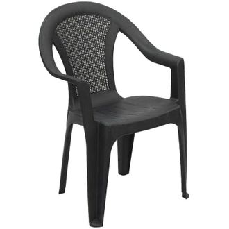 Dmora Chaise dExt&eacute;rieur Serchio, une Chaise Empilable Fabriqu&eacute;e en Italie, Gris Anthracite