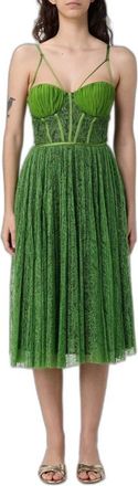 Elisabetta Franchi Robe en dentelle florale - Femme - Robes - Vert - Taille: 38 FR