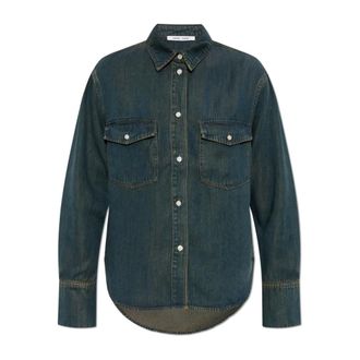 Samsøe & Samsøe Femme, Blouses et Chemises, Bleu, Taille: 38 FR Chemise en denim Sabex