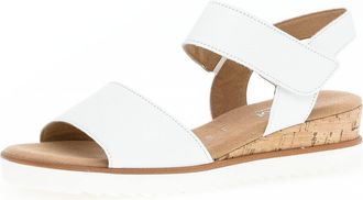 Gabor Damen Keilsandalen, Frauen Sandaletten,Moderate Mehrweite (G),Sommerschuhe,Freizeitschuhe,offene Schuhe,Weiss(Kork/offwhi),38.5 EU / 5.5 UK