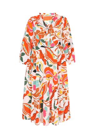 Usha Kleid in gro&szlig;en Gr&ouml;&szlig;en Frauen mehrfarbig orange