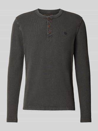 Superdry Longsleeve mit Strukturmuster und Knopfleiste