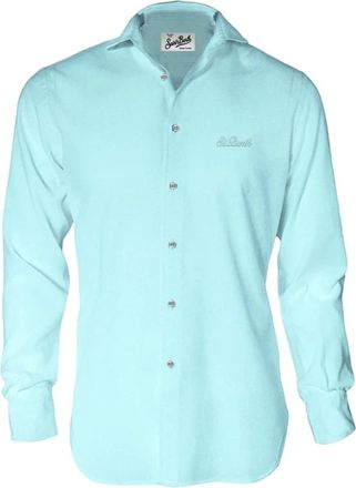 MC2 Saint Barth Homme, Chemises, Bleu, Taille: XL camicie poliestere
