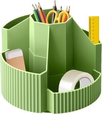 Generic Drehbarer Schreibtisch-Organizer, 5 Fächer, Stiftehalter, Bleistift-Organizer, Buntstift-Organizer für Kinder, Marker-Halter, Kunstbedarf-Organizer, G