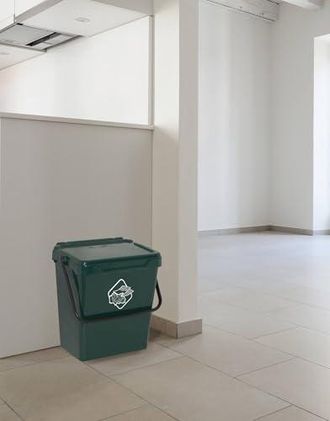 Dmora Abfalleimer Stavelot, M&uuml;lleimer, M&uuml;lleimer f&uuml;r M&uuml;lltrennung, 100% Made in Italy, 40 x 31 x 39 cm, Gr&uuml;n