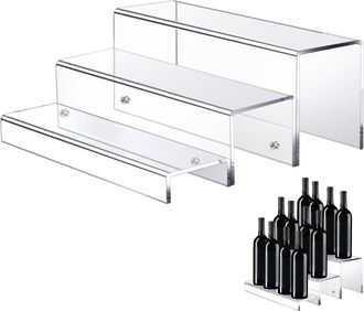 Generic Flaschenregal aus Acryl - 3-st&ouml;ckiges transparentes Display, langlebige Organizerst&auml;nder | Weinflaschenhalter f&uuml;r Esszimmer Wohnzimmer Zuhause Bar Arb