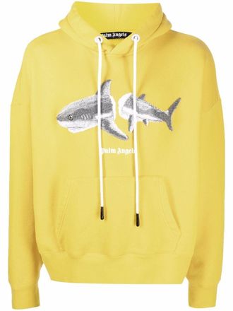 Palm Angels Hoodie mit Hai-Stickerei - Gelb