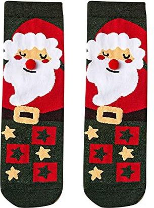 Generic Chaussettes De No&euml;l Pour Femmes Cadeaux Filles Vacances En Coton Color&eacute; Nouveaut&eacute; Dr&ocirc;le Rigolotes Femme Chaussette Fantaisie Noel Anti D&eacute;rapantes Foot