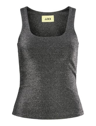 Jack & Jones Damen Jxsaga STR Sl Reversible Glitter Top JRS Tanktop, Black, X-Large