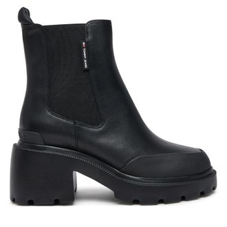 Tommy Jeans Stiefeletten Tommy Jeans Tjw Mid Heel Chelsea Boot EN0EN02681 Schwarz