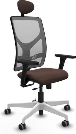 Piqueras y Crespo 24-Stunden-B&uuml;rostuhl mit 3D-Armen, h&ouml;henverstellbarer Lendenwirbelst&uuml;tze und festem Kopfteil, ausgestattet mit Syncro/Traslack und Schneideschaum, Gra