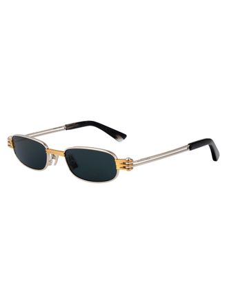 Bottega Veneta Unisex Sunglasses Bv1381s Silver-Silver-Blue Metal Silver/silver/blue