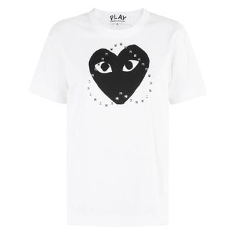 Comme Des Gar&ccedil;ons Femme, Tops, Blanc, Taille: 38 FR Heart T-Shirt
