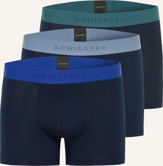 Schiesser 3er-Pack Boxershorts 95/5 blau