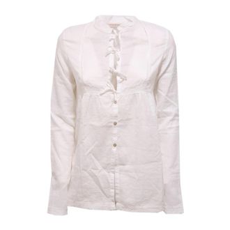 Peuterey Wei&szlig;es Baumwoll-/Leinenhemd Modell Cedrus - - Blouses & Shirts - Damen - Wei&szlig; - M