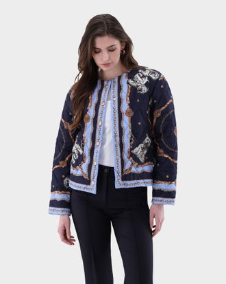 van Laack Steppjacke mit platziertem Druck