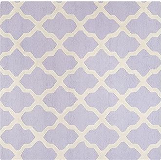 Safavieh Geometrisch Teppich für Wohnzimmer, Esszimmer, Schlafzimmer - Cambridge Collection, Kurzer Flor, Lavendel und Elfenbein, 183 X 183 cm