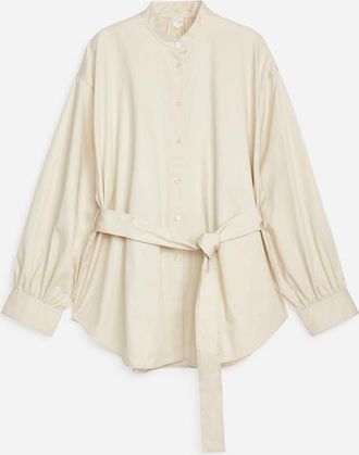 Arket Bluse Mit Bindeband -Weiß