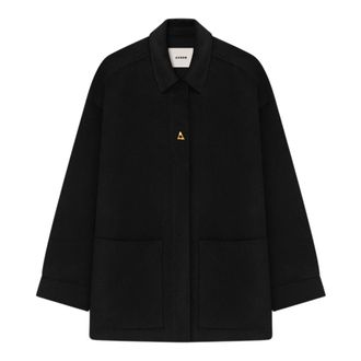 &Aacute;eron Doppelgesichtige Wolljacke mit A-Motiv - - Jackets - Damen - Schwarzk - S
